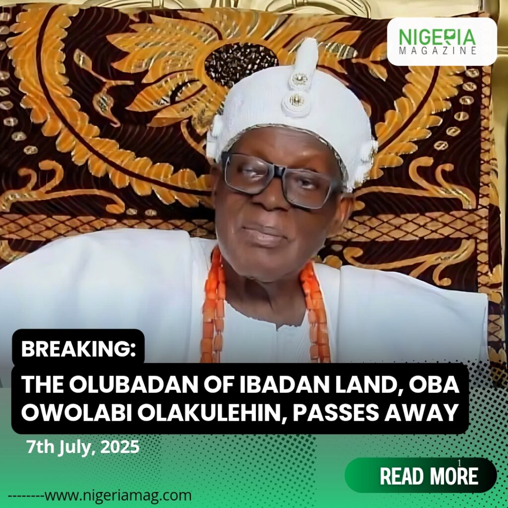Breaking: The Olubadan of Ibadan land, Oba Owolabi Olakulehin, has ...
